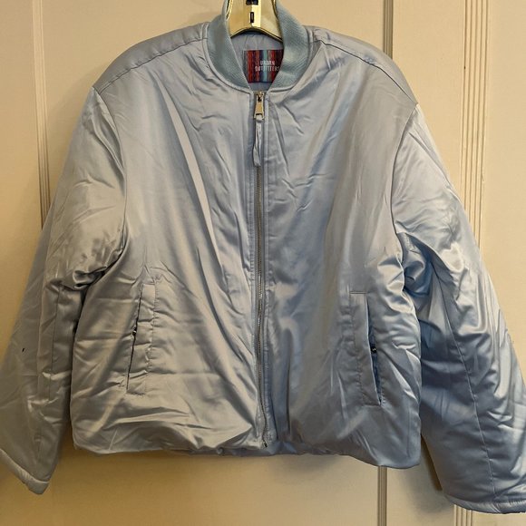 Urban Outfitters | Jackets & Coats | Dawn Satin Light Blue Bomber ...